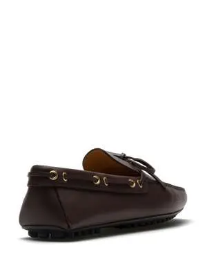Car Shoe Leather Driving Shoes - Brown