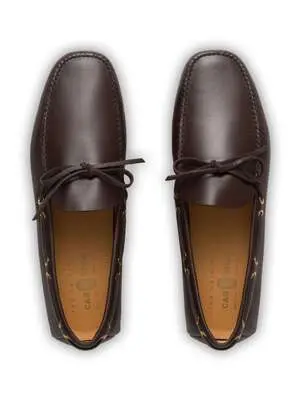Car Shoe Leather Driving Shoes - Brown
