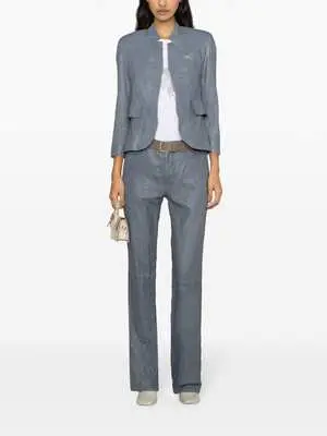 Zadig&Voltaire Straight-leg Crinkled-leather Trousers