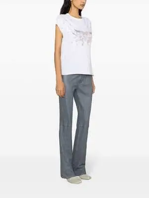 Zadig&Voltaire Straight-leg Crinkled-leather Trousers