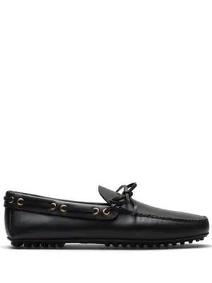Car Shoe Bow-detail Driving Shoes - Black