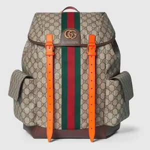 Gucci Ophidia Large Backpack Beige And Ebony Gg Supreme