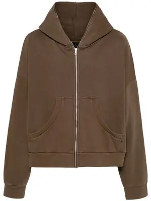 ENTIRE STUDIOS Organic-cotton Zipped Hoodie - Brown