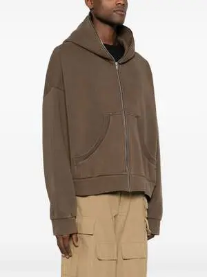 ENTIRE STUDIOS Organic-cotton Zipped Hoodie - Brown