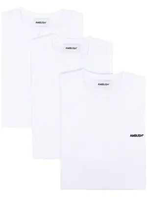 AMBUSH Logo-embroidered Cotton T-shirt - White