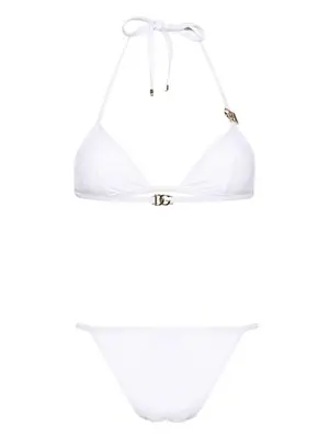 Dolce & Gabbana Logo-plaque Triangle Bikini - White