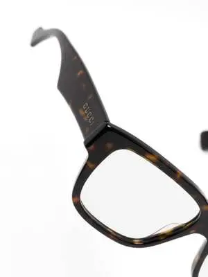 Gucci Rectangular-frame Glasses - Brown