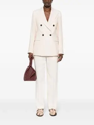 Eleventy Double-breasted Linen Blazer - Neutrals