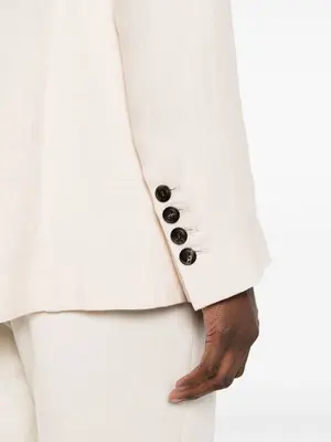 Eleventy Double-breasted Linen Blazer - Neutrals