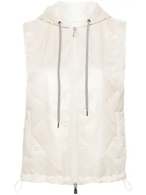Eleventy Padded Hooded Gilet - Neutrals