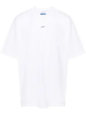 Off-White Logo-stamp Cotton T-shirt - White