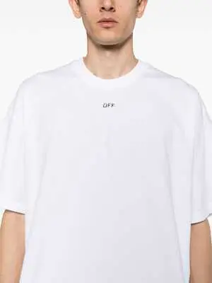 Off-White Logo-stamp Cotton T-shirt - White