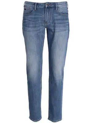 Emporio Armani Washed Straight-leg Jeans - Blue