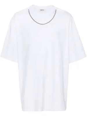 AMBUSH Chain-detail Logo-embroidered T-shirt - White