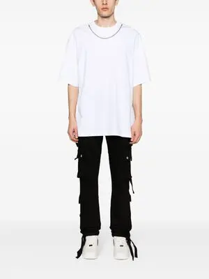 AMBUSH Chain-detail Logo-embroidered T-shirt - White