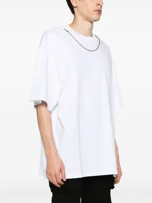 AMBUSH Chain-detail Logo-embroidered T-shirt - White