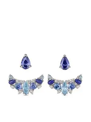 ANABELA CHAN Anabela Chan 18kt White Gold Twinkle Ear-Jacket Earrings Blue