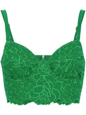 Erdem Embroidered Bralette Top - Green