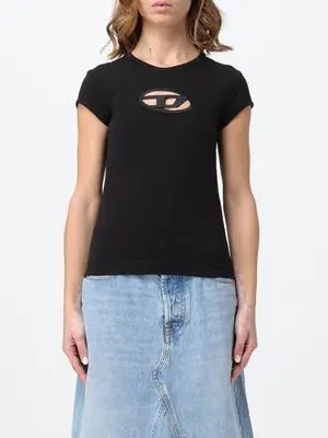 DIESEL Cotton T-shirt With Logo Detail - Black 1