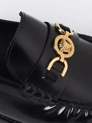Versace Loafers With Gold Tone Medusa Detail