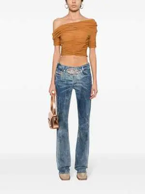 DIESEL® Gem-logo Buckle Flared Jeans