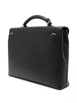 VALEXTRA Avietta Grained Leather Briefcase - Black