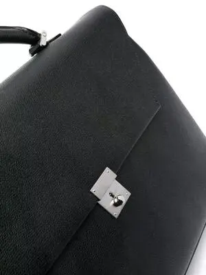 VALEXTRA Avietta Grained Leather Briefcase - Black