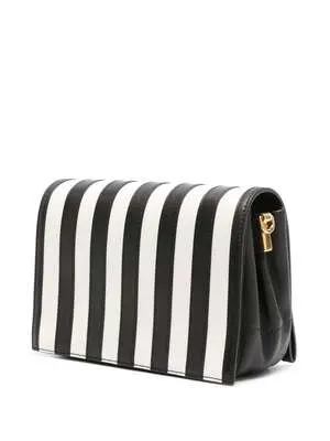 Moschino Striped Leather Shoulder Bag