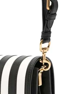 Moschino Striped Leather Shoulder Bag