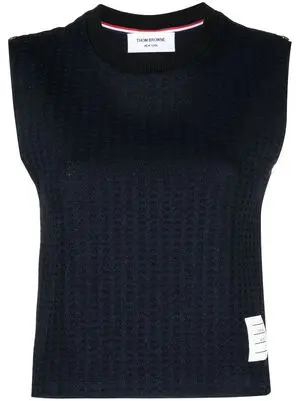 Thom Browne Logo-patch Jacquard Top