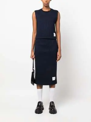 Thom Browne Logo-patch Jacquard Top