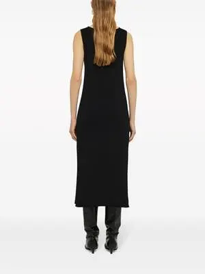 JIL SANDER V-neck Knitted Midi Dress