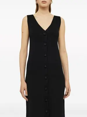 JIL SANDER V-neck Knitted Midi Dress