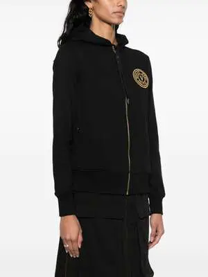 Versace Logo-embroidered Zip-up Hoodie