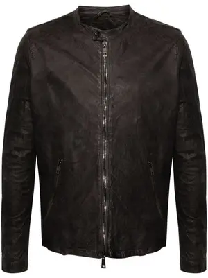 Giorgio Brato Crinkled Leather Jacket In Black - 54% Off