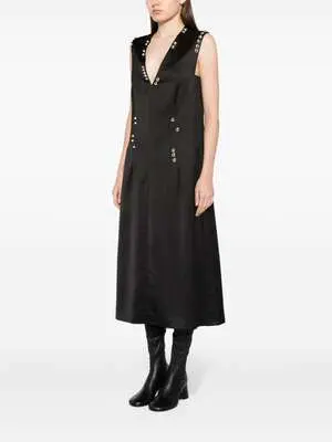 Khaite The Mello V-neck Midi Dress