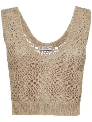 Brunello Cucinelli Open-knit Tank Top