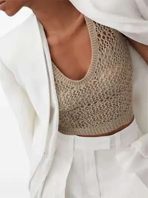Brunello Cucinelli Open-knit Tank Top