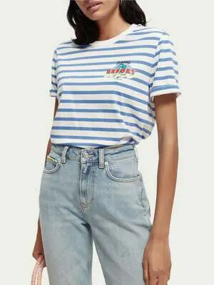 Scotch & Soda Abel Macias Graphic Relaxedfit Organic Tshirt - White
