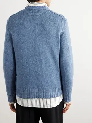 Zegna Silk, Cashmere And Linen-blend Sweater - Blue