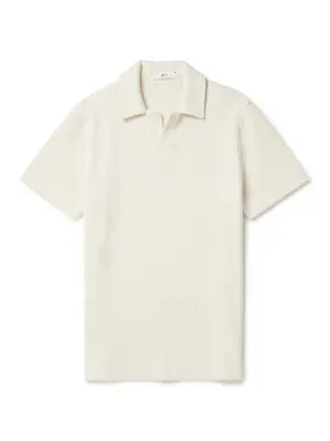Mr P. Waffle-knit Organic Cotton Polo Shirt