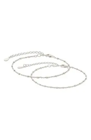 Sterling Forever Chloe Station Bracelets Set Of 2