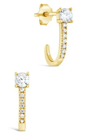 Sterling Forever Sterling Forever Cubic Zirconia Drop Earrings Gold