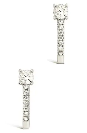 Sterling Forever Cubic Zirconia Drop Earrings - Silver