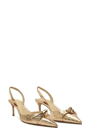 ALEXANDRE BIRMAN Clarita Croc Embossed Slingback Pumps
