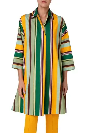 Akris Stripe Cotton Shift Dress