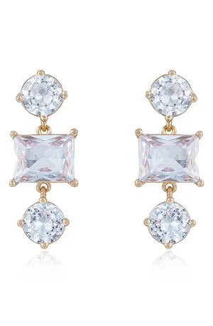 Ettika Cubic Zirconia Drop Earrings - Gold