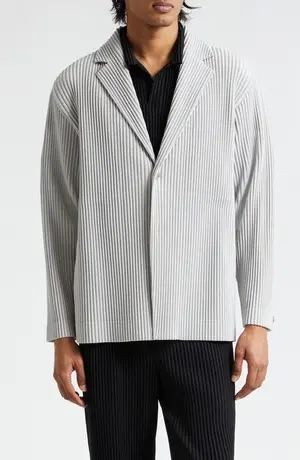 Issey Miyake Pleated Blazer - Light Gray