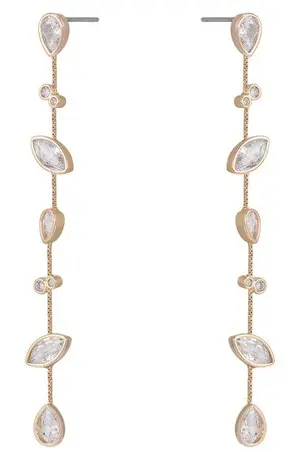 Ettika Crystal Linear Drop Earrings