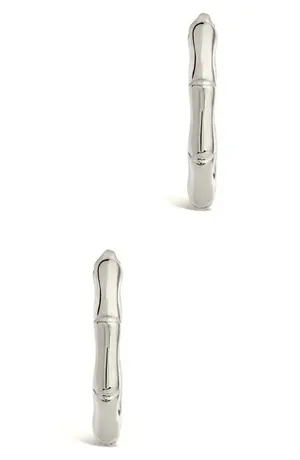 Sterling Forever Bamboo Hoop Huggie Earrings